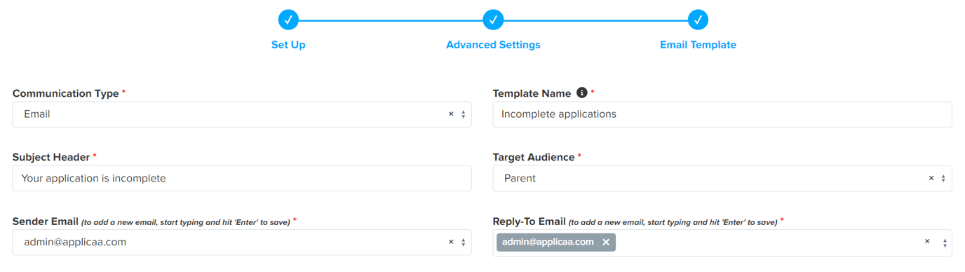 How to manually or automatically follow up with incomplete applications